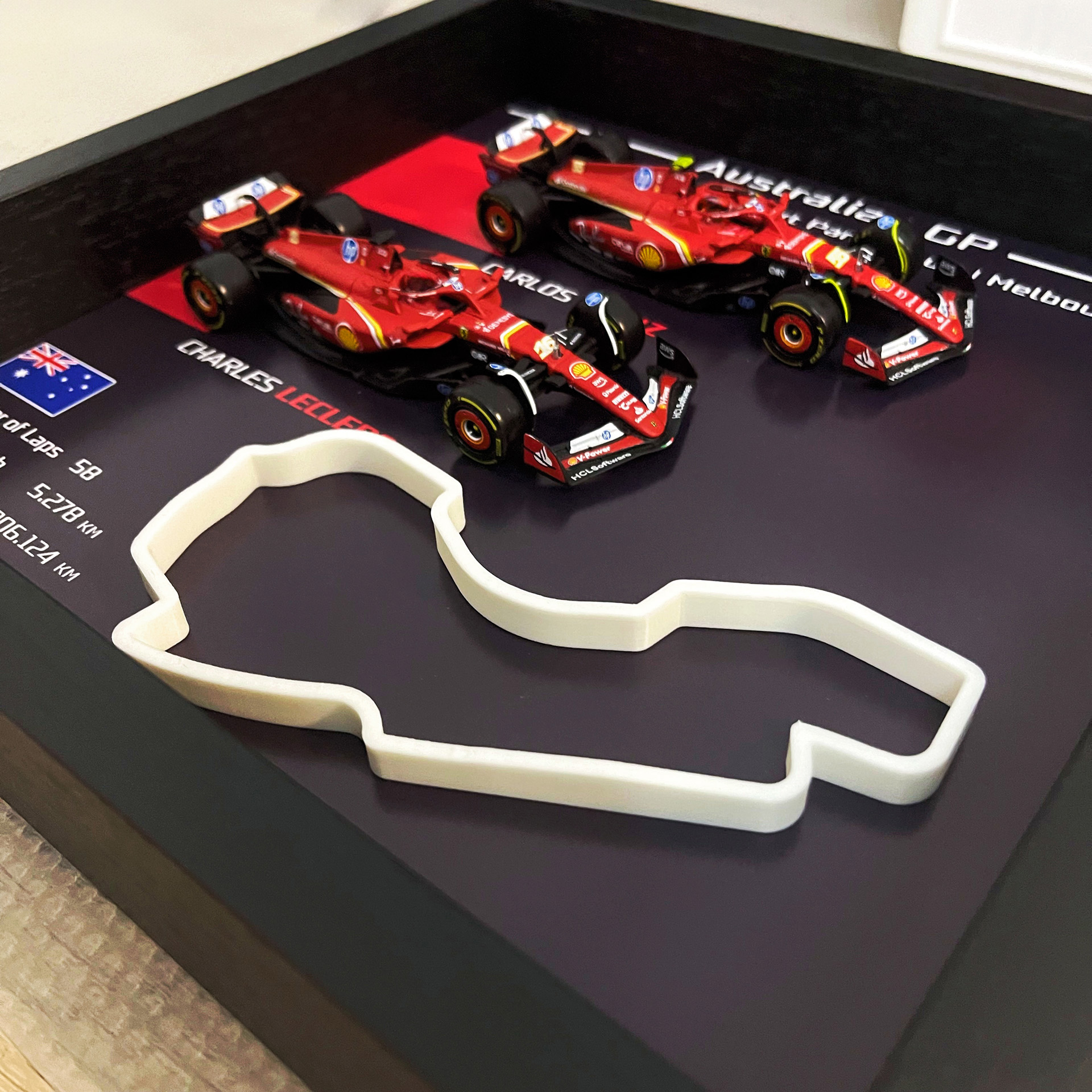 F1 2024 Australian GP Ferrari 1-2 Finish 3D Track Frame | MRO Studio ...
