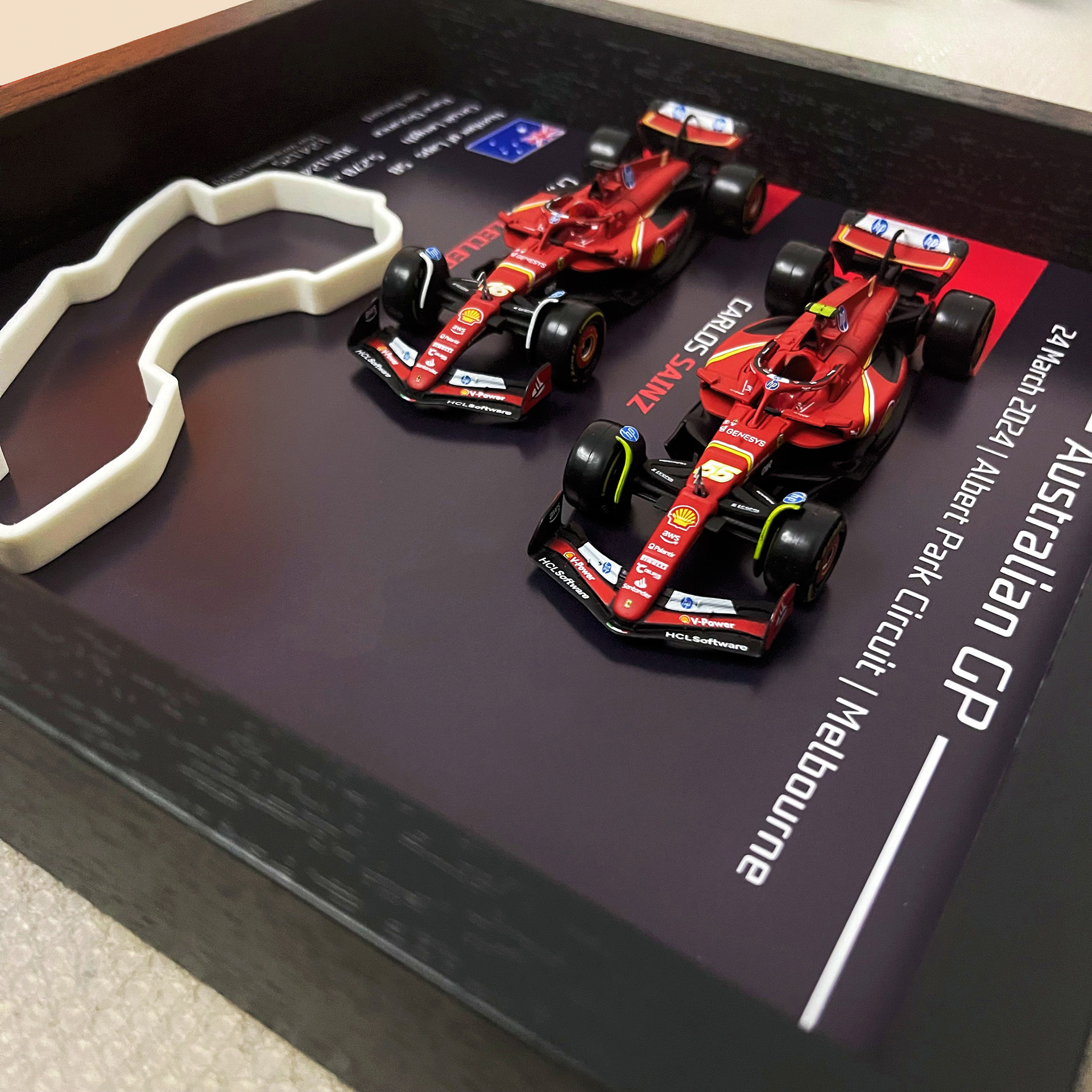 F1 2024 Australian GP Ferrari 1-2 Finish 3D Track Frame | MRO Studio ...