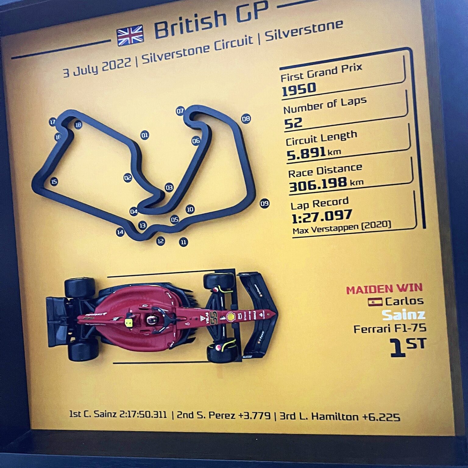 Customize F1 Track Frame - SOLO | F1 Collectible | F1 Decor | F1 Gift ...